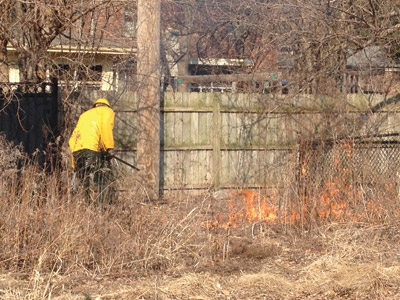 Campus Does First Controlled Burn Around West Hall | Elmhurst University